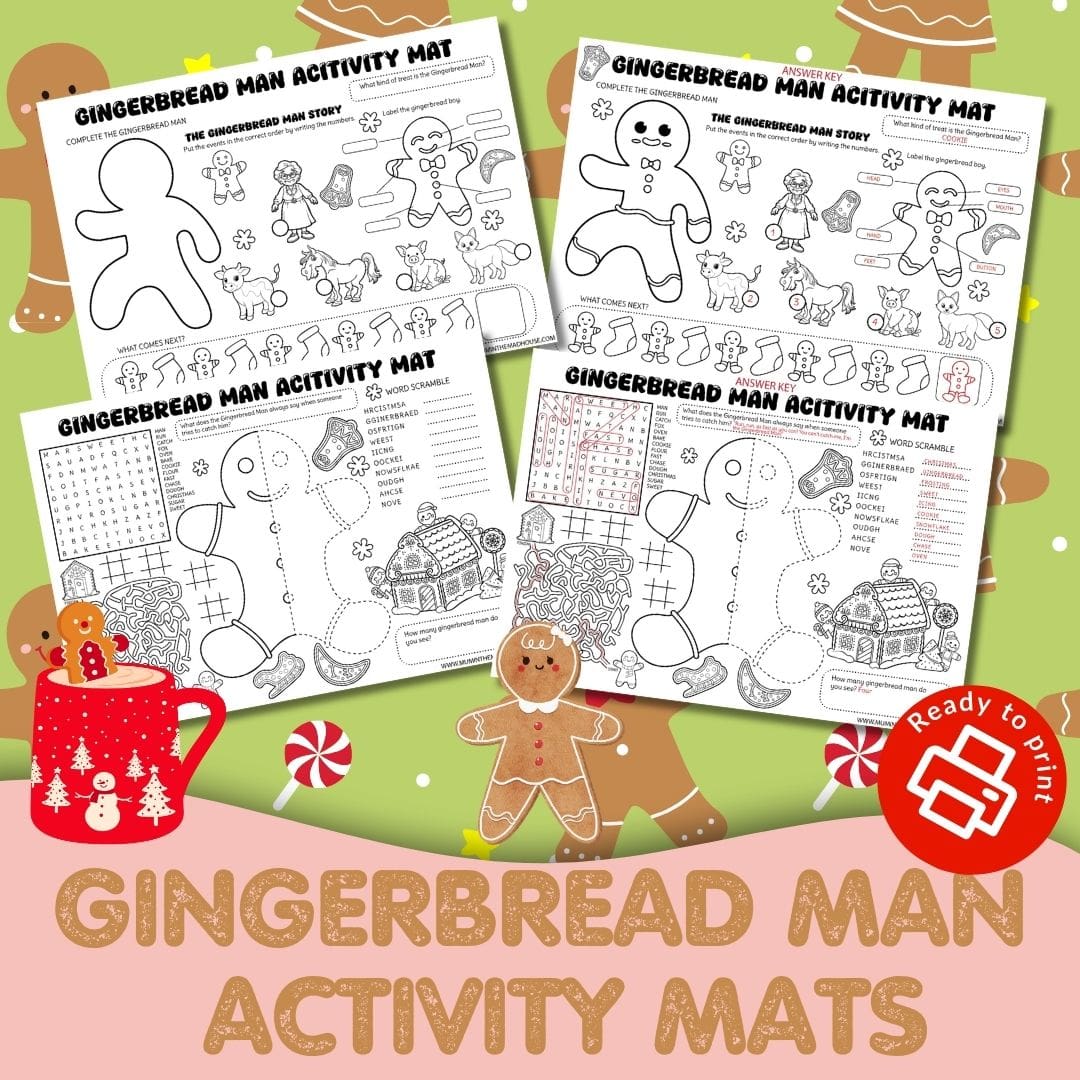 Gingerbread Man Activities – Free Printables for Fun Kindergarten Learning!