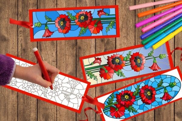 Printable Poppy Bookmarks to Color – A Creative and Reflective Craft ...