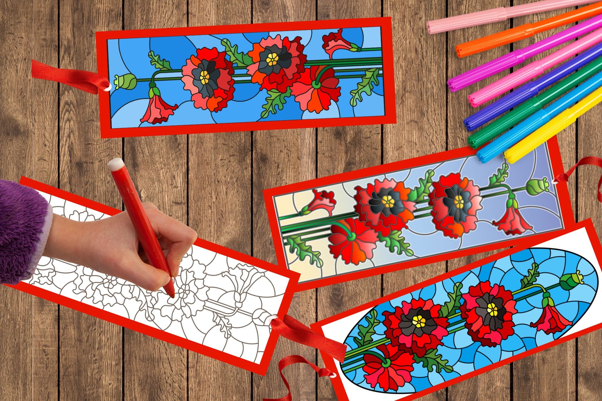Printable Poppy Bookmarks to Color – A Creative and Reflective Craft ...