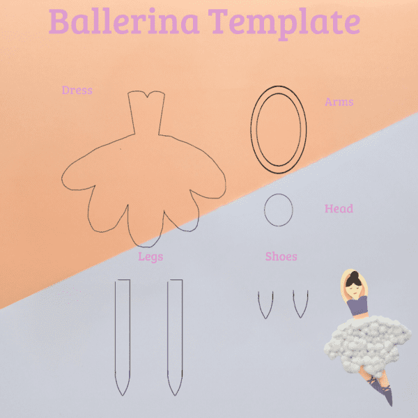 Super Cute Ballerina Craft for Kids with Free Printable Template | Mum ...