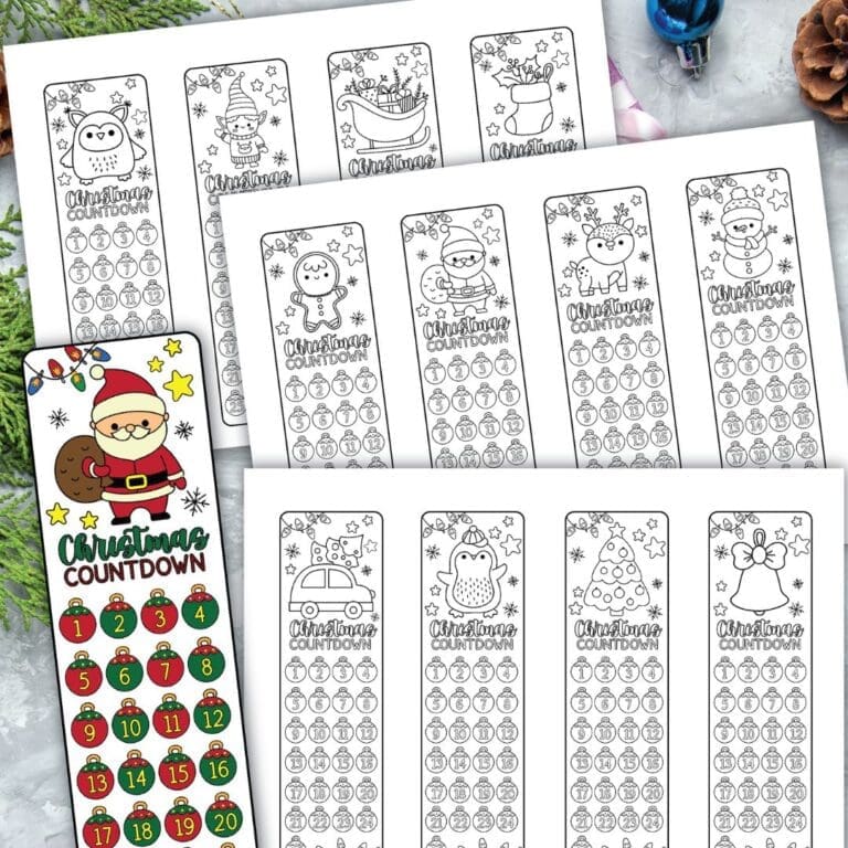Fun Christmas Countdown Bookmarks to Colour – Perfect for Kids!