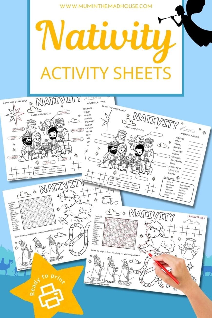 Printable Nativity Activity Sheets for Kids – Perfect for Holiday Fun ...