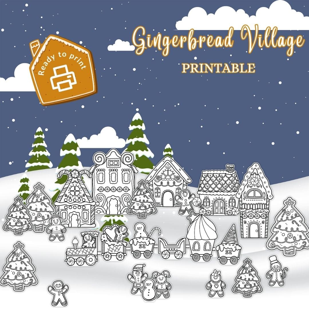 Create a Festive Gingerbread Village with Printable Crafts for Kids