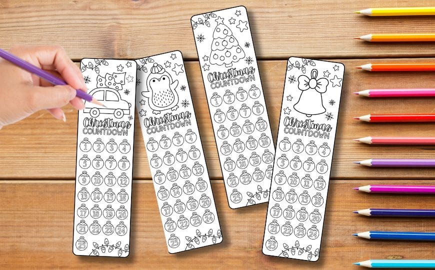 Fun Christmas Countdown Bookmarks to Colour – Perfect for Kids!