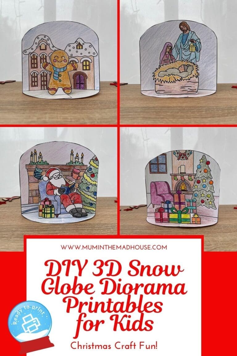 D Christmas Diorama Printables – Festive Snow Globe Crafts for Kids