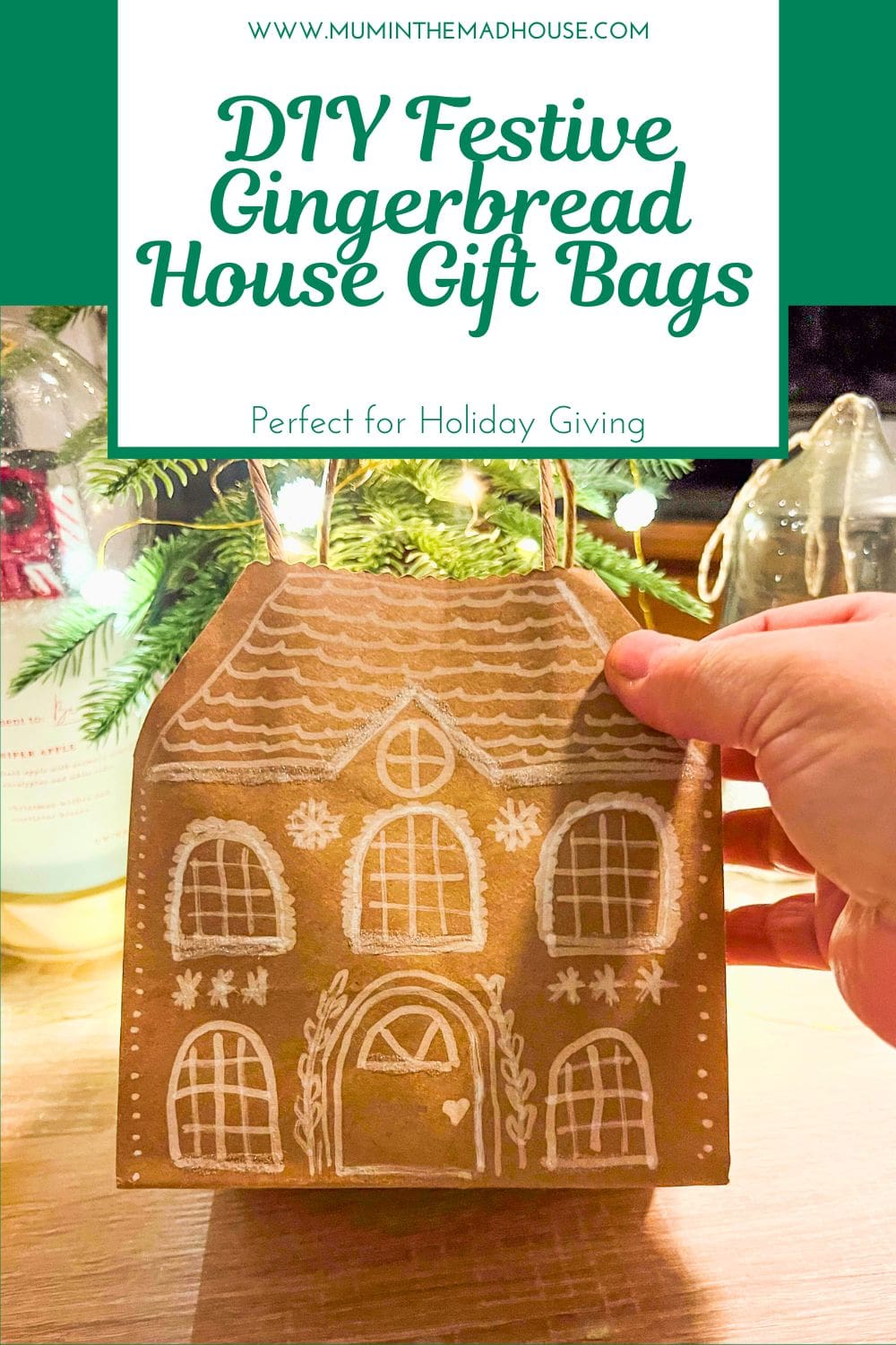 DIY Gingerbread House Gift Bags - Festive Christmas Craft Idea