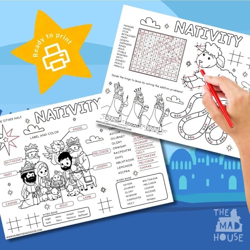 Printable Nativity Activity Sheets for Kids – Perfect for Holiday Fun ...