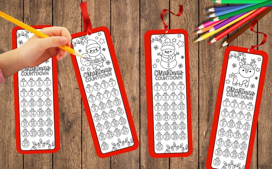 Fun Christmas Countdown Bookmarks to Colour – Perfect for Kids!
