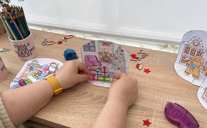 D Christmas Diorama Printables – Festive Snow Globe Crafts for Kids