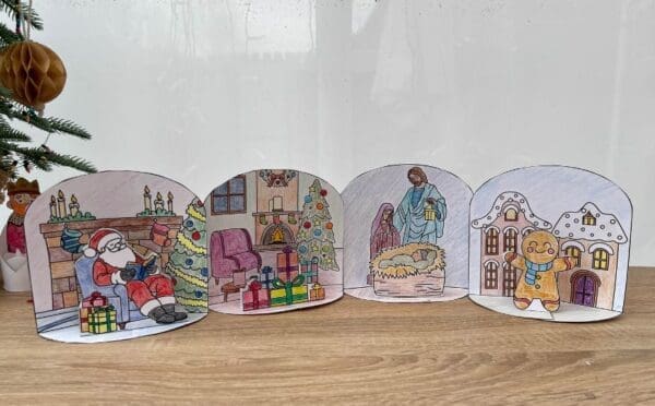 D Christmas Diorama Printables – Festive Snow Globe Crafts for Kids