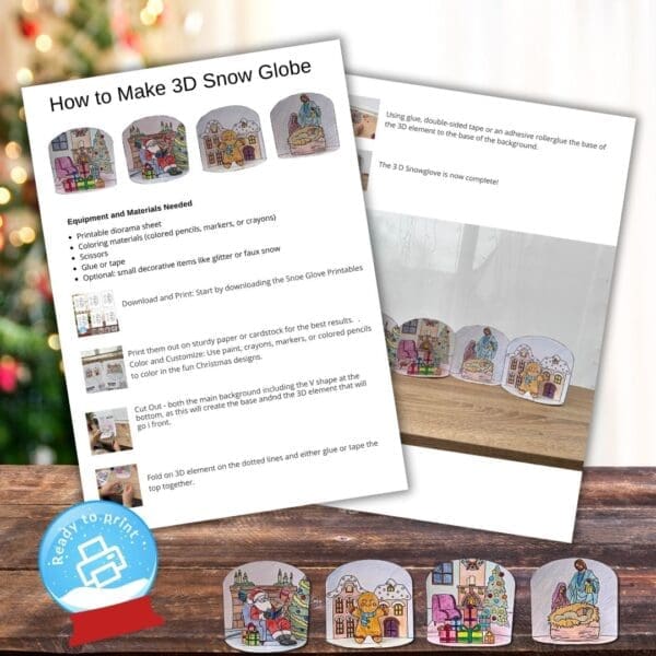 Christmas 3D Craft Snow Globe Themed Download | Mum In The Madhouse