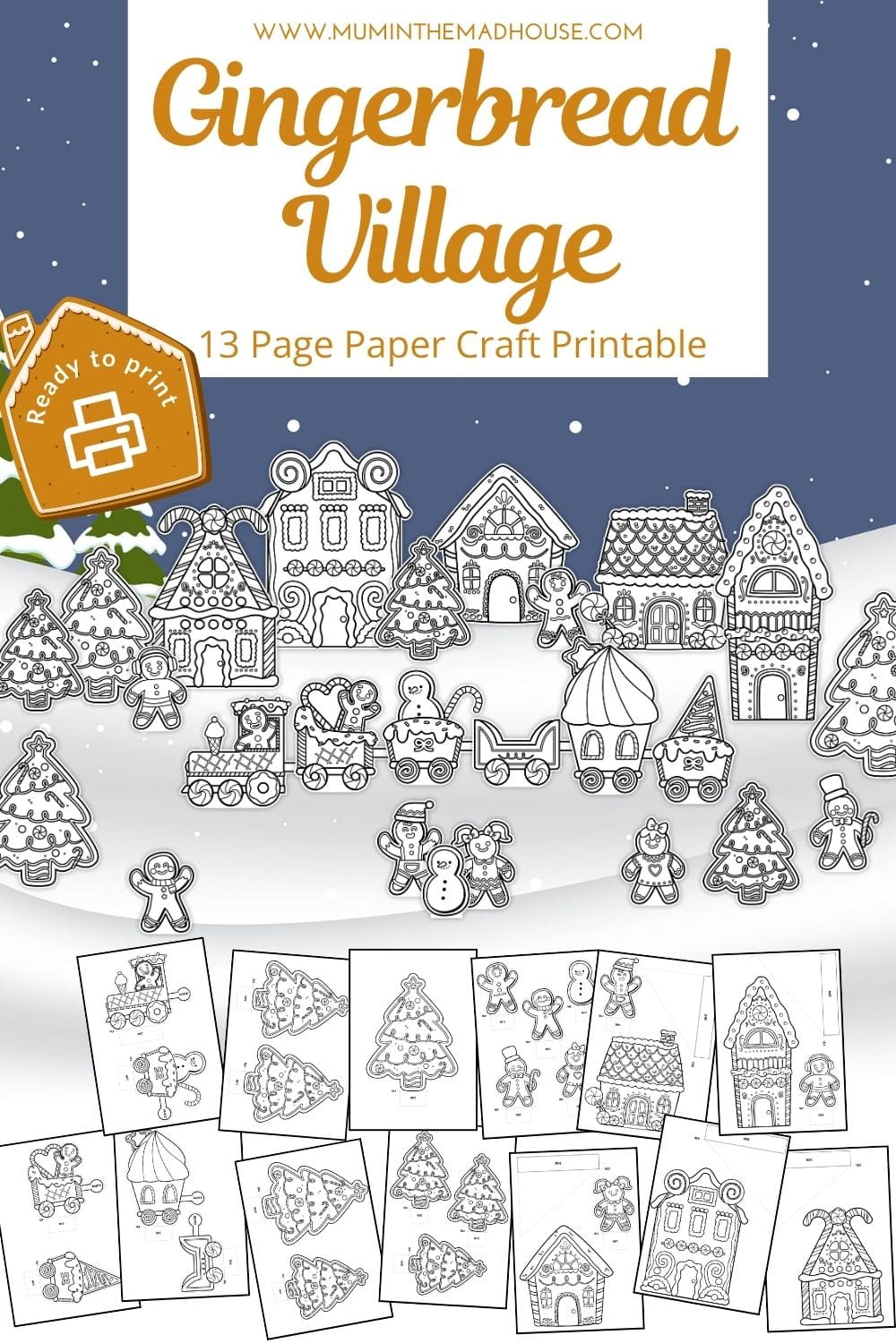 Create a Festive Gingerbread Village with Printable Crafts for Kids