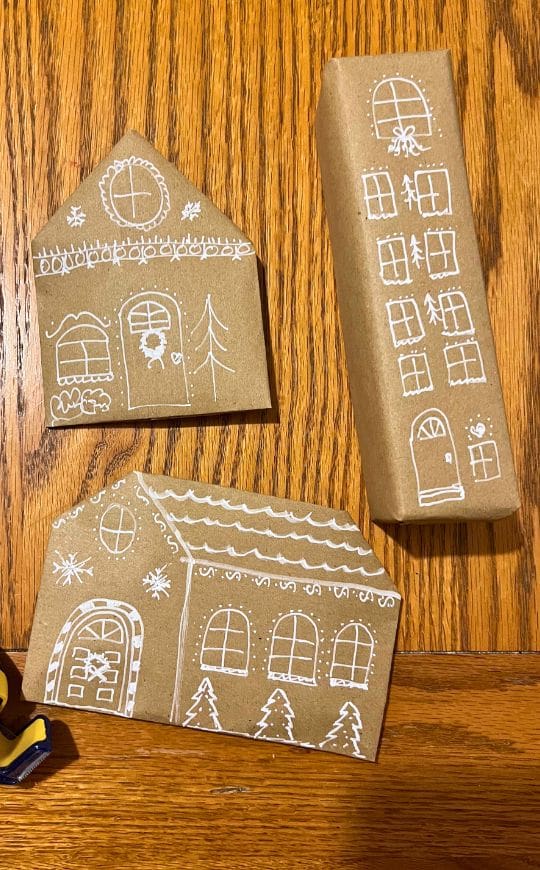DIY Gingerbread House Gift Bags - Festive Christmas Craft Idea