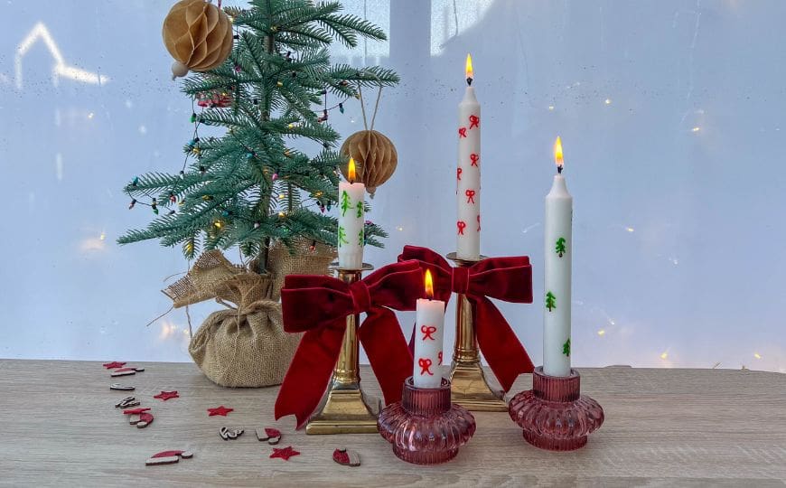 DIY Festive Painted Candles with Wax Candle Pens: Christmas Trees ...