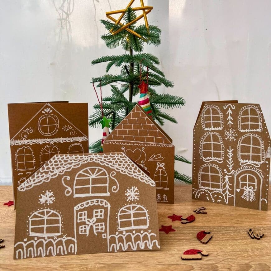 DIY Gingerbread House Christmas Cards – Festive & Handmade Holiday ...