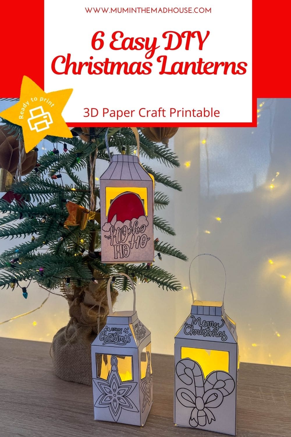 6 Printable Christmas Paper Lanterns – Easy Festive DIY Craft