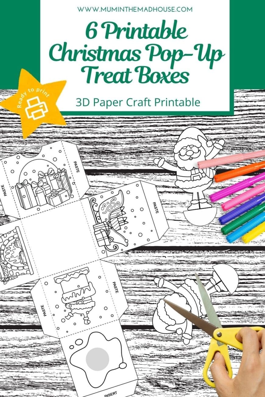 6 Free Printable Christmas Pop-Up Treat Boxes – Easy DIY Craft