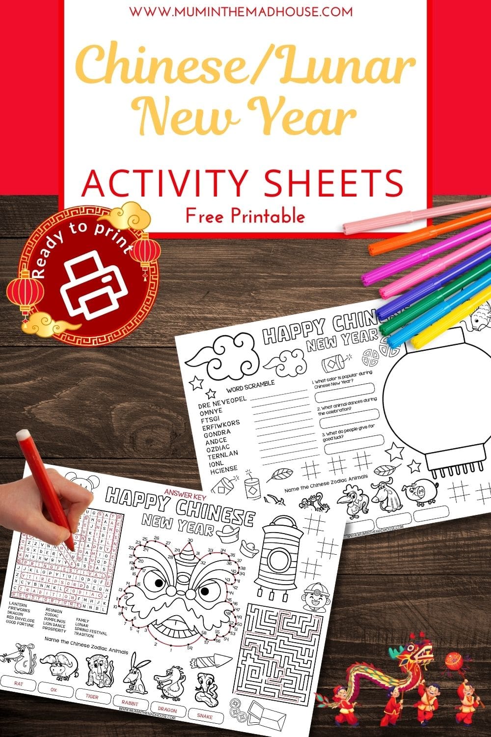 Free Printable Chinese New Year Activity Mats for Kids | Fun & Educational