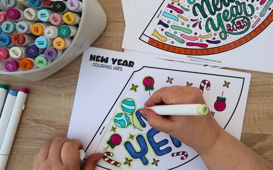 8 Free Printable New Year’s Hats – Fun Craft for 2025 Celebrations