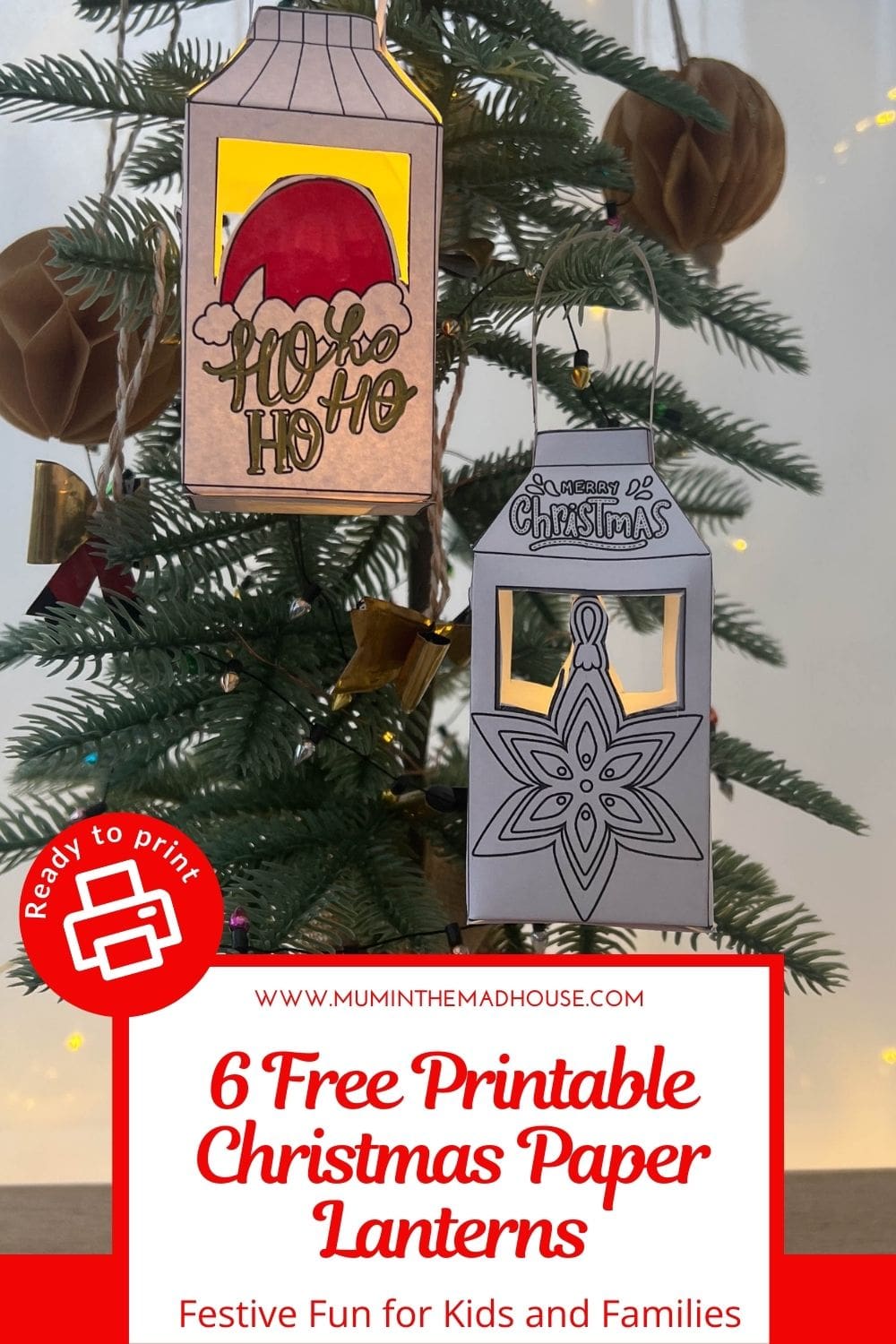 6 Printable Christmas Paper Lanterns – Easy Festive DIY Craft