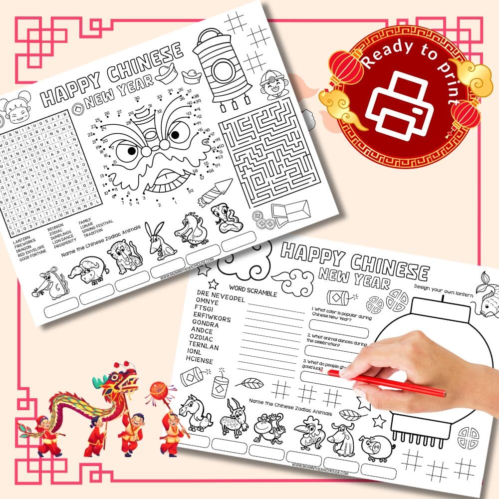 Free Printable Chinese New Year Activity Mats for Kids | Fun & Educational