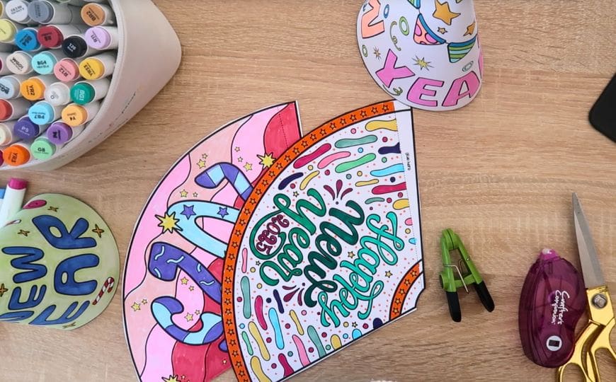 8 Free Printable New Year’s Hats – Fun Craft for 2025 Celebrations