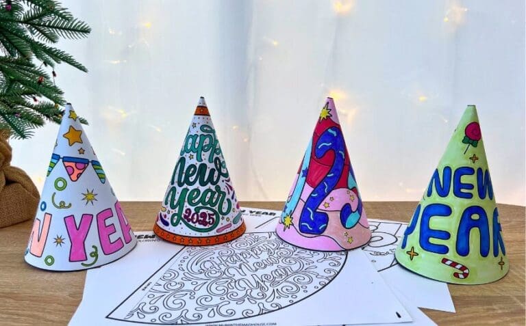 8 Free Printable New Year’s Hats – Fun Craft for 2025 Celebrations