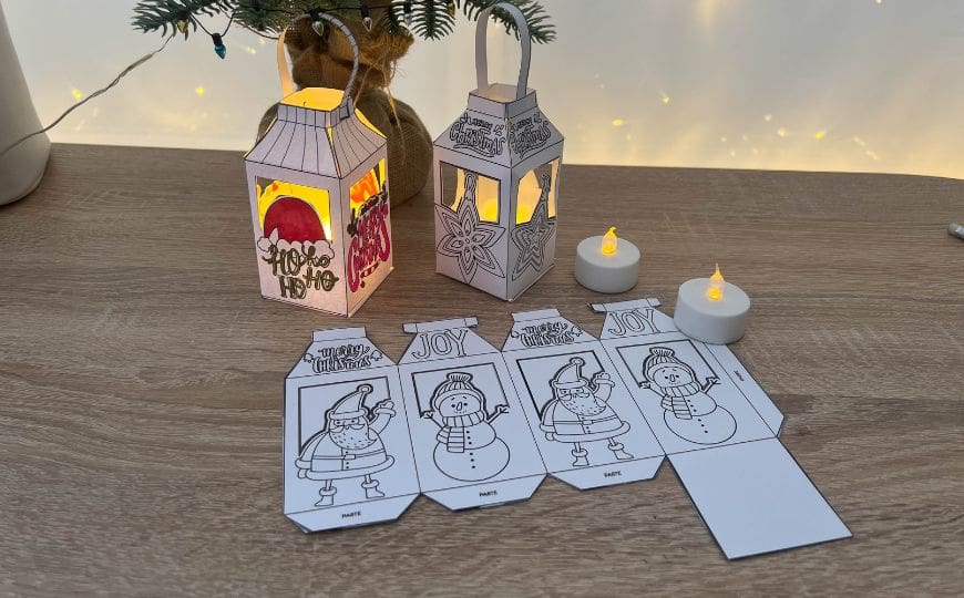 6 Printable Christmas Paper Lanterns – Easy Festive DIY Craft