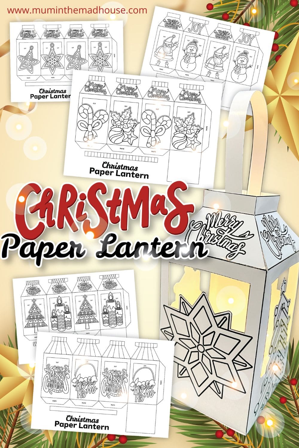 6 Printable Christmas Paper Lanterns – Easy Festive DIY Craft