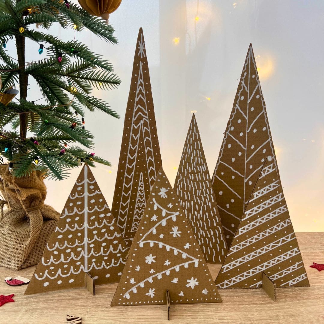 DIY Cardboard Christmas Trees - Sustainable & Creative Holiday Craft