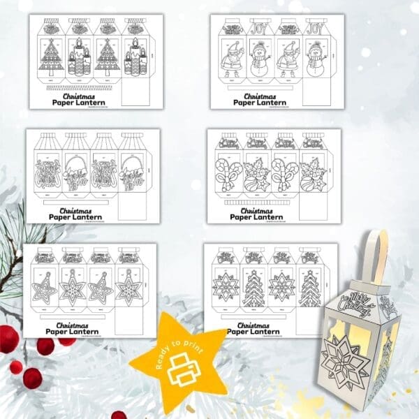 6 Printable Christmas Paper Lanterns – Easy Festive DIY Craft