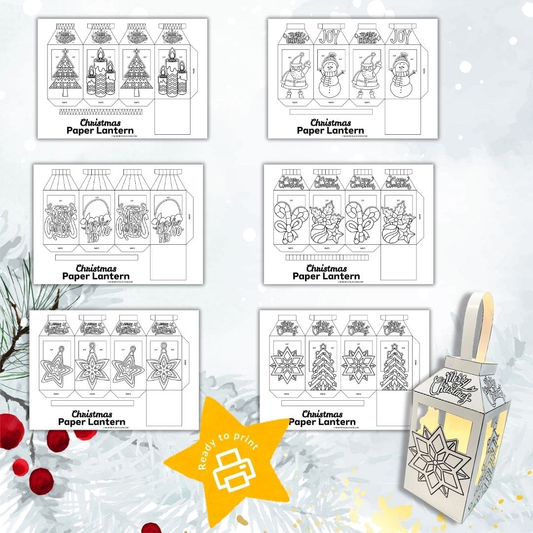 6 Printable Christmas Paper Lanterns – Easy Festive DIY Craft