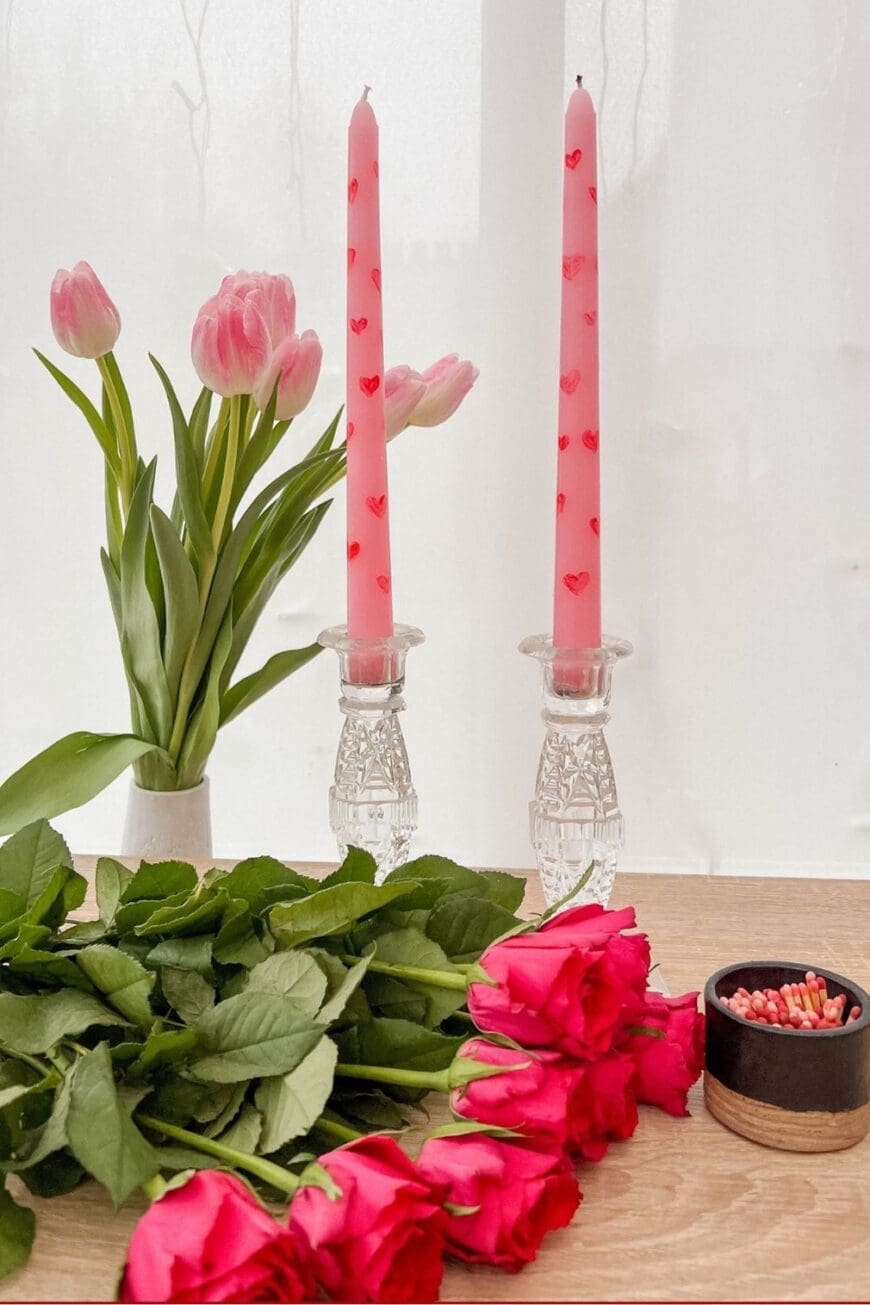 DIY Valentine’s Day Painted Candles | Mum In The Madhouse