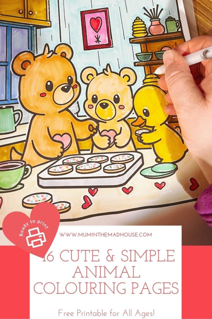 Free Printable Fluffy Friends Colouring Book – Cute & Simple Animal Designs