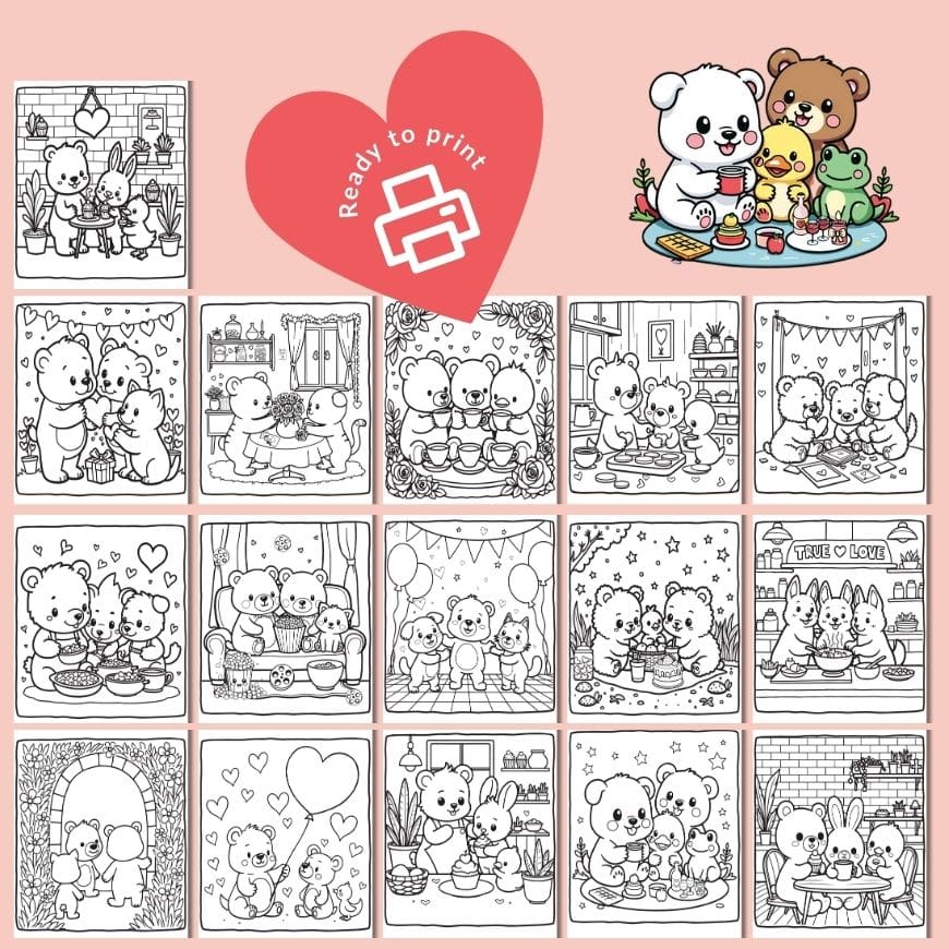 Free Printable Fluffy Friends Colouring Book – Cute & Simple Animal Designs