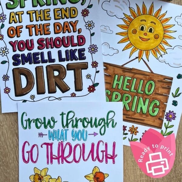 Free Printable Spring Quotes Colouring Pages for Kids
