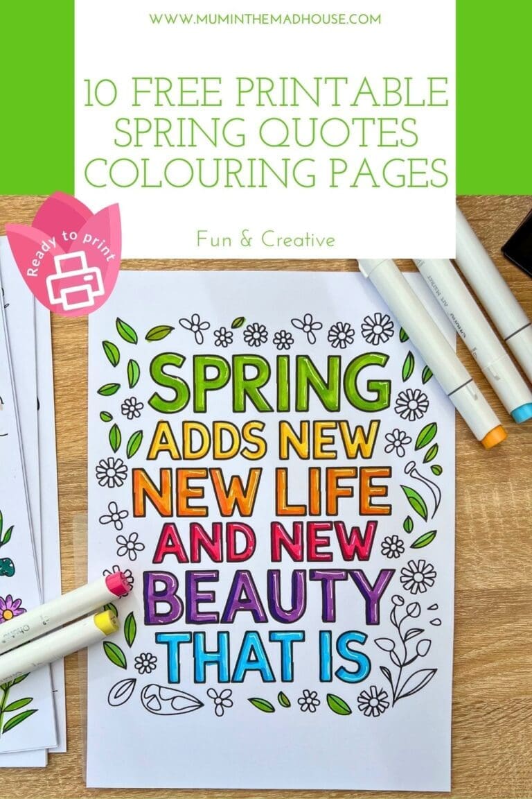 Free Printable Spring Quotes Colouring Pages for Kids