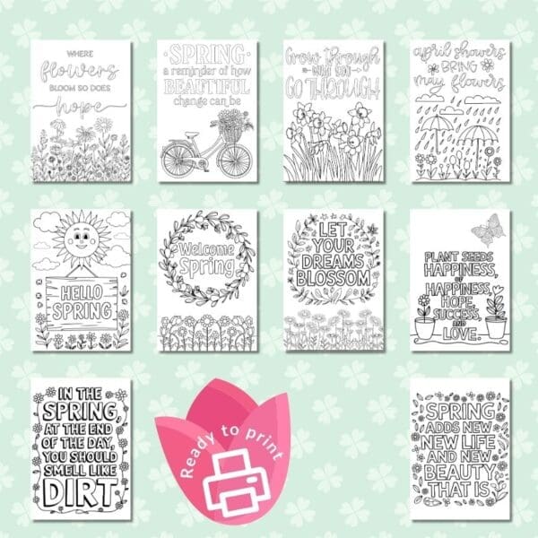 Free Printable Spring Quotes Colouring Pages for Kids