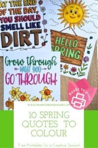 Free Printable Spring Quotes Colouring Pages for Kids