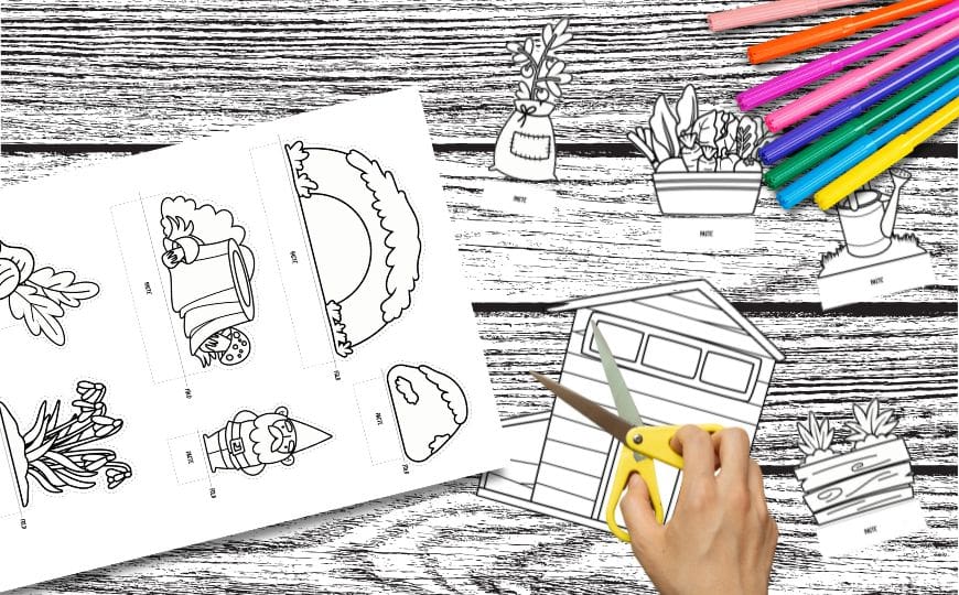 Rabbit Garden Paper Build – A Printable Springtime Playset for Kids ...