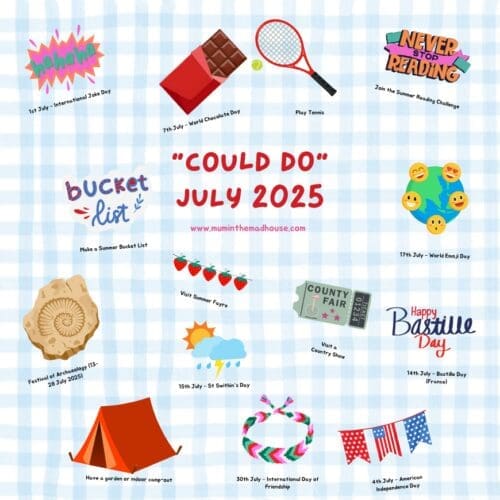 July Could Do List – Family Activities, Crafts & Celebrations