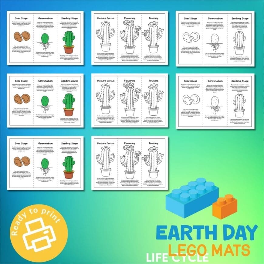 Free Earth Day LEGO Mats Printable – Fun STEM Activity for Kids