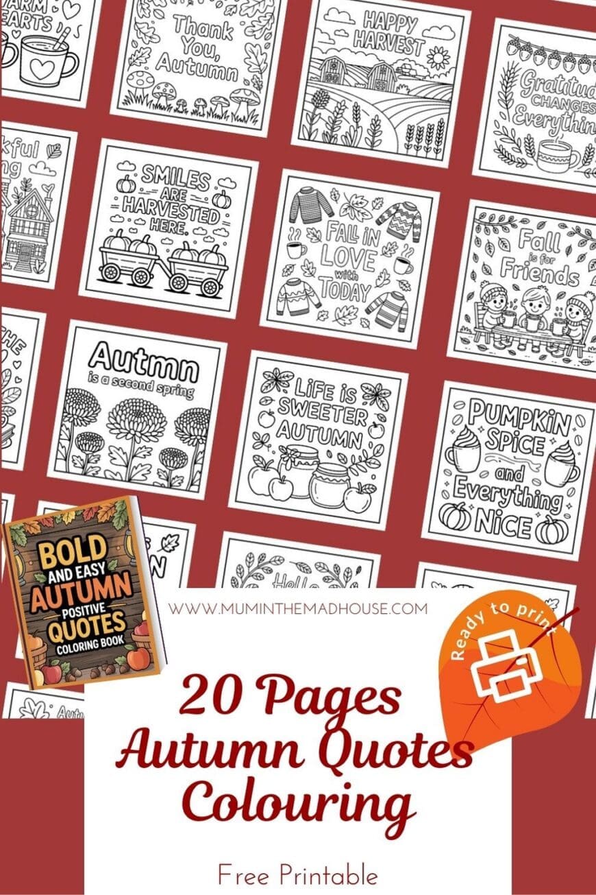 Free Autumn Quotes Colouring Pages – 20 Printable Fall Designs
