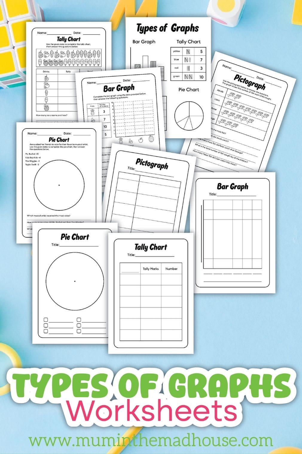 Free Printable Types of Graphs Worksheets for Kids – Bar, Pie, Tally ...