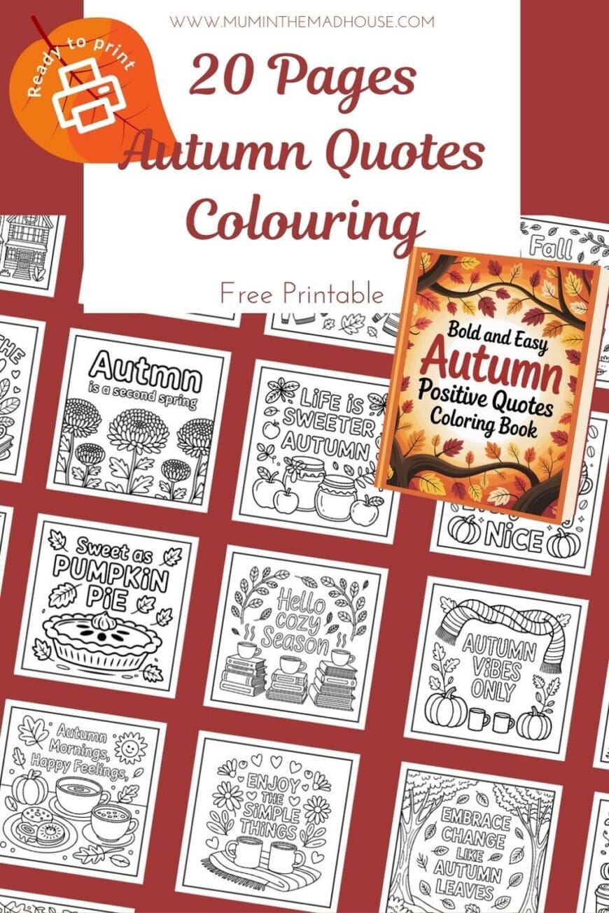 Free Autumn Quotes Colouring Pages – 20 Printable Fall Designs