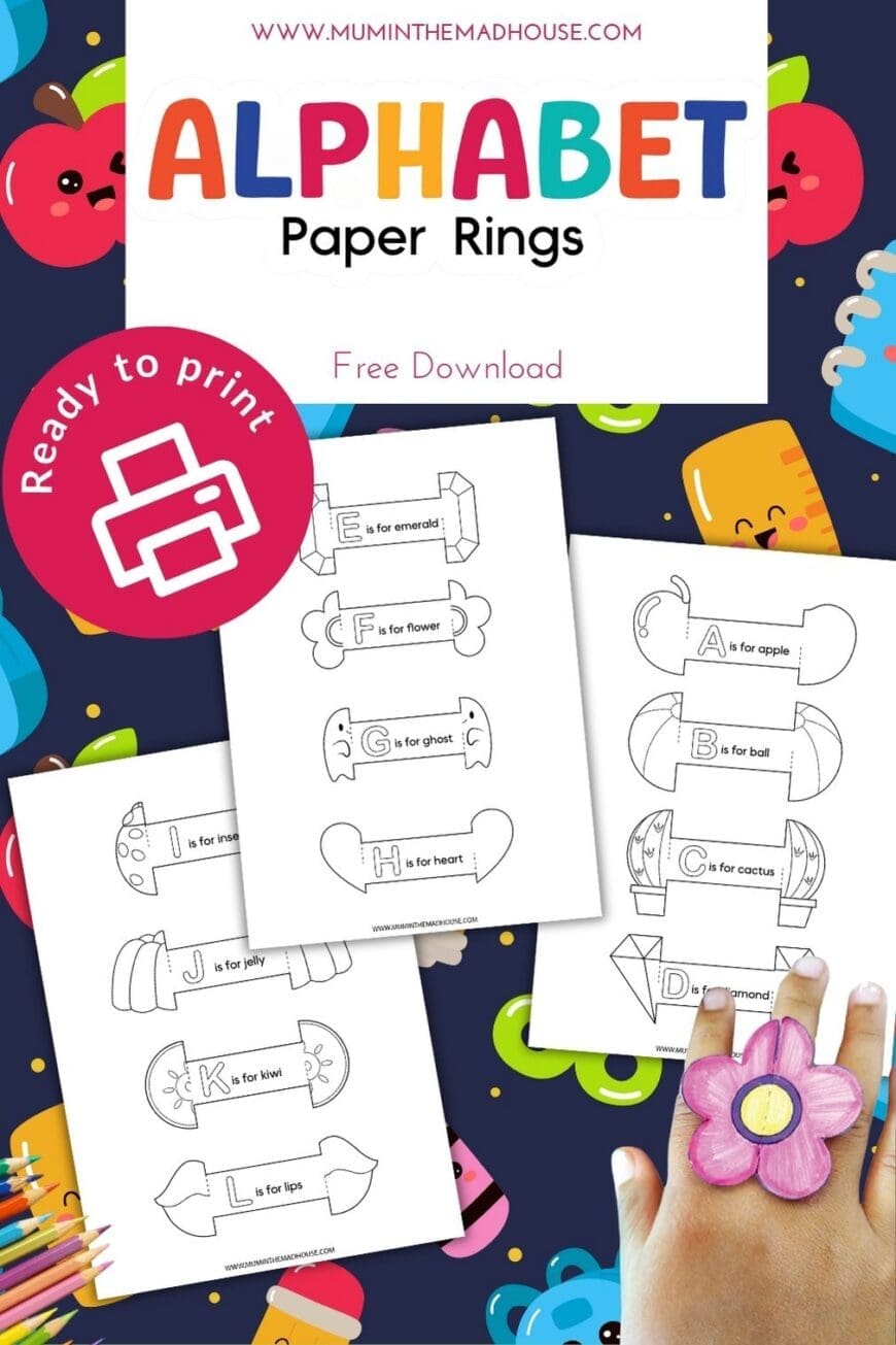Free Alphabet Paper Rings Printable – Fun and Educational Craft for Kids