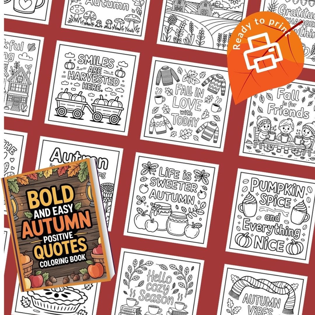 Free Autumn Quotes Colouring Pages – 20 Printable Fall Designs