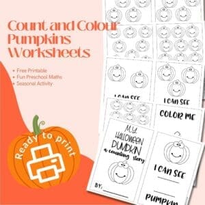 Count and Colour Pumpkins Worksheets – Free Halloween Printable for Kids