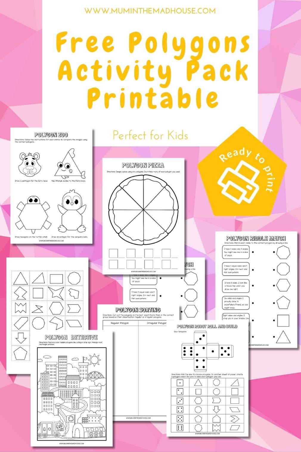 Free Polygons Activity Pack Printable – Fun Geometry Worksheets for Kids