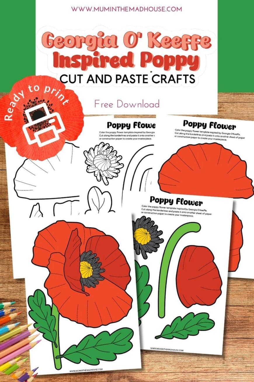 Georgia O’Keeffe Inspired Poppy Craft for Kids | Mum In The Madhouse